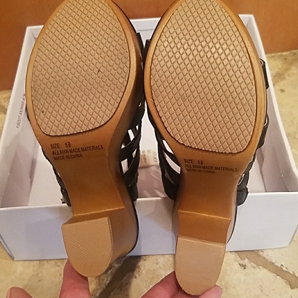 Qupid | Shoes | Qupid Womens Black Strappy Platform Block Heels | Poshmark